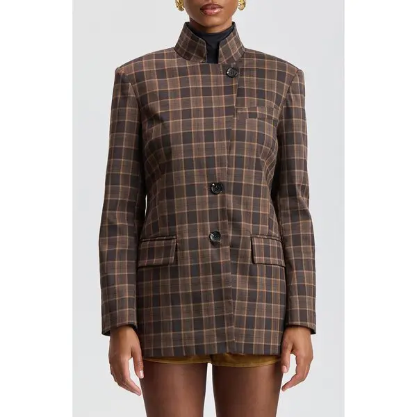 Avec Les Filles Check Boxy Blazer