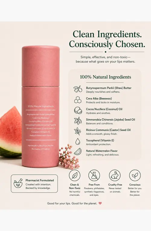 BROOKLYN NEUTRAL Oversized Rosy Melon Tinted Lip And Cheek Balm
