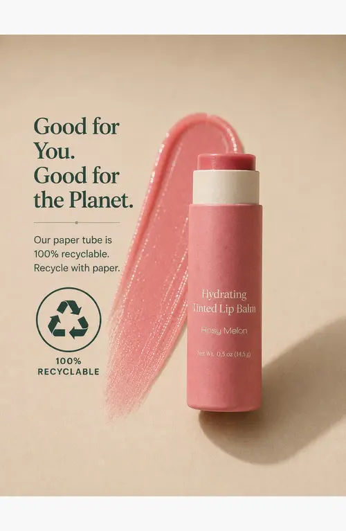 BROOKLYN NEUTRAL Oversized Rosy Melon Tinted Lip And Cheek Balm