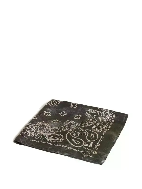 GOLDEN GOOSE Anthracite Gray Scarf With Paisley Print - Grey