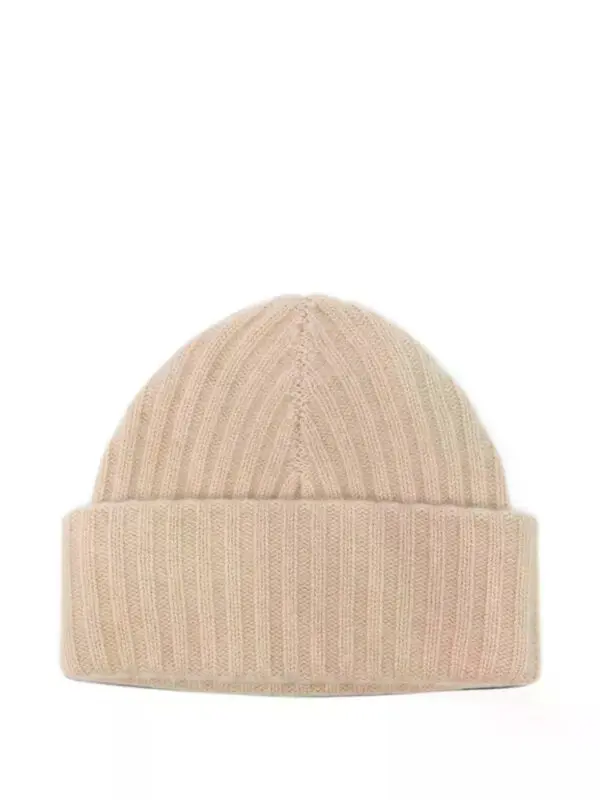 LISKA Lina Ribbed-knit Cashmere Beanie Hat