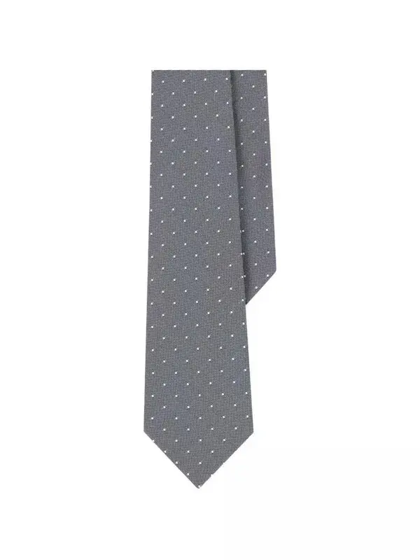 Boggi Milano Formal Tie Jacquard Polka Dot Silk - Grey