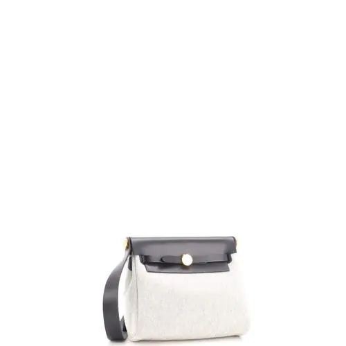 Hermès Herbag Zip Toile And Leather 20 - Black