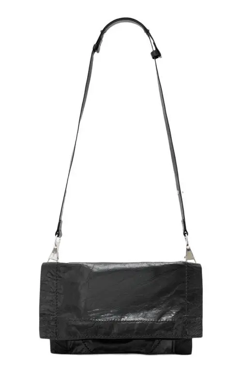 ALLSAINTS Lutece Small Leather Crossbody Bag - Black
