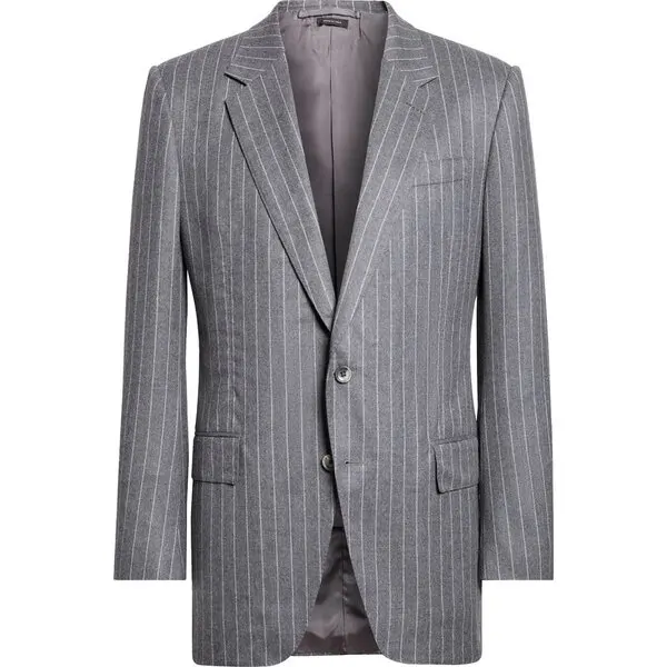TOM FORD Moulin Pinstripe Wool Sport Coat - Grey