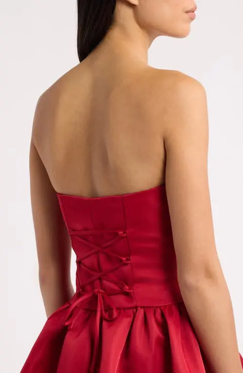 Princess Polly Soft Bloom Drop Waist Minidress - Red