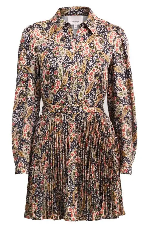 Cinq À Sept Reynolds Rose Paisley Pleated Minidress