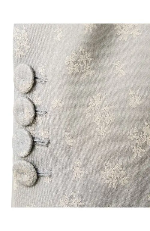 Mango Floral Jacquard Asymmetric Jacket