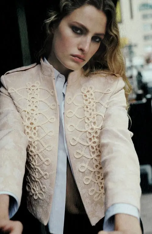 Mango Soutache Detail Floral Jacquard Cotton Blend Jacket