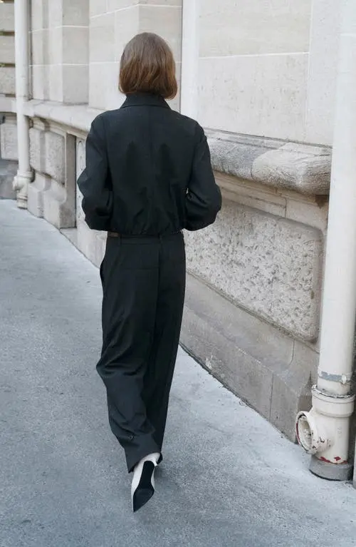 Mango Adjustable Hem Pinstripe Pants