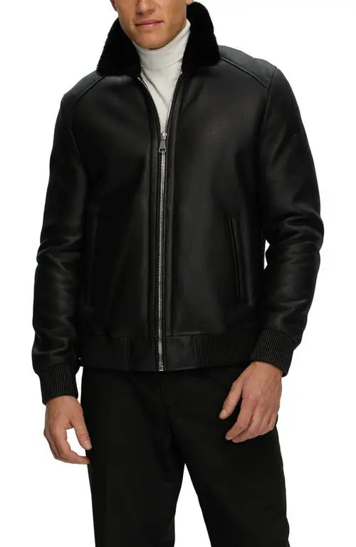 Gorski Genuine Shearling Jacket - Black