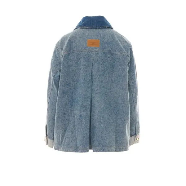 GANNI Patchwork Denim Jacket - Blue