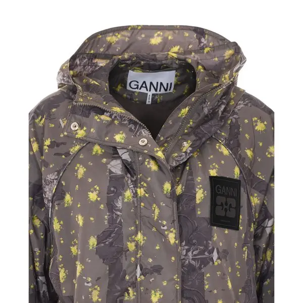 GANNI Printed Nylon Flyweight Jacket