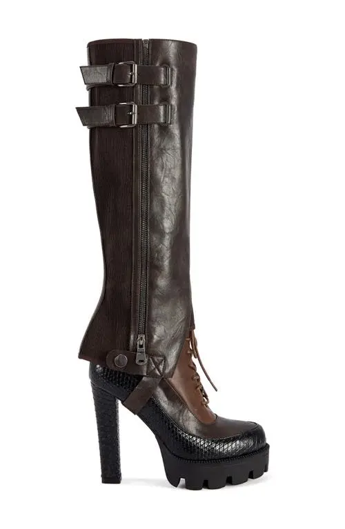 AZALEA WANG Cinder Faux Leather Knee High Boot