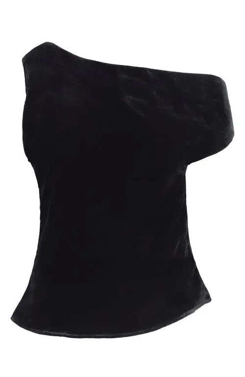 FAVORITE DAUGHTER The Side Note One Shoulder Velvet Top