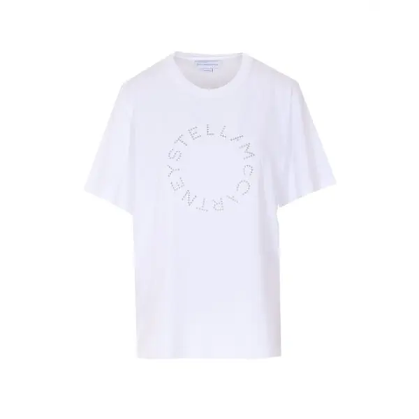 Stella McCartney Logo Embroidered Boyfriend T-shirt - White