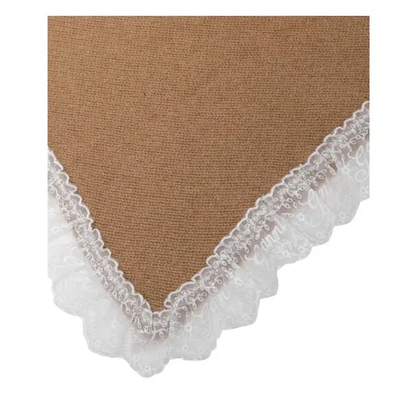 GANNI Wool Lace Triangular Scarf - Brown