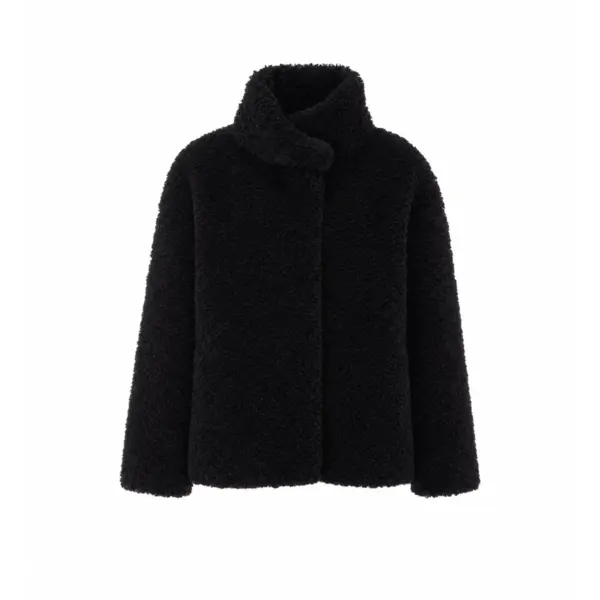 Herno Short Jacket Touch Fur Curly Effect - Black