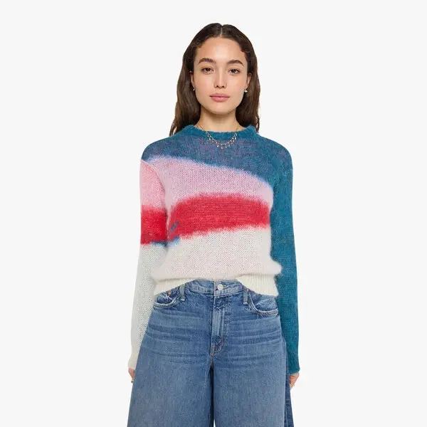 MOTHER The Moodswing Jumper Cloud Candy Pink Daphne Shirt - Cream