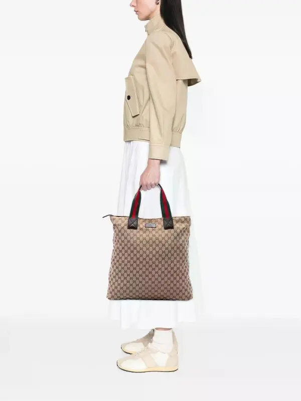 Gucci 2016-2026 Gg Canvas Web Vertical Tote Bag
