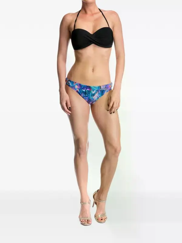 GOTTEX Peacock-print Bikini Briefs - Blue