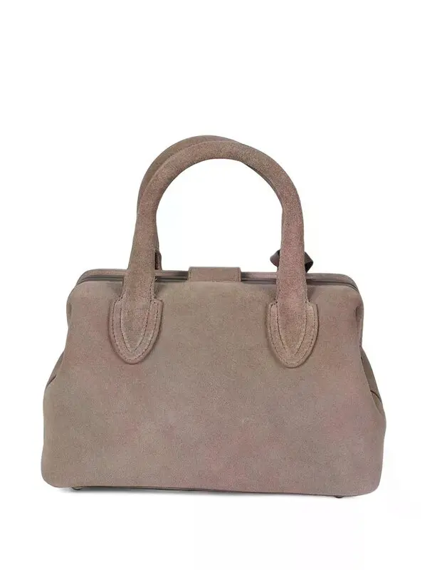 SCHELL Suede Logo-plaque Tote Bag