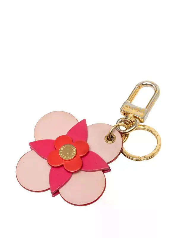 LOUIS VUITTON 2016 Leather Blooming Flowers Totem Holder And Bag Charm Key Chain