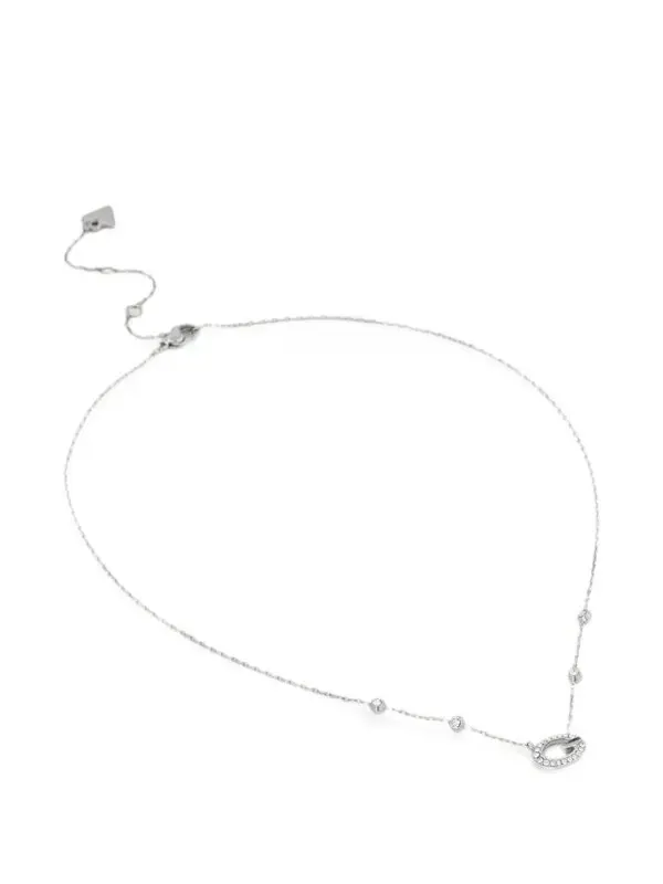 Guess Camden Crystal-embellished Logo-pendant Necklace - Silver