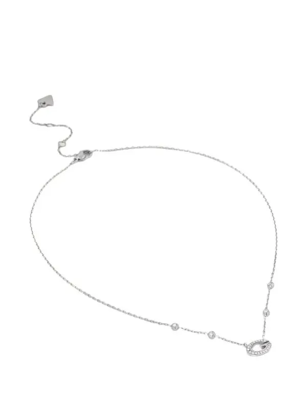 Guess Camden Crystal-embellished Logo-pendant Necklace - Silver