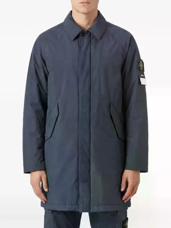 Stone Island 7100002 Micro Twill Coat - Blue