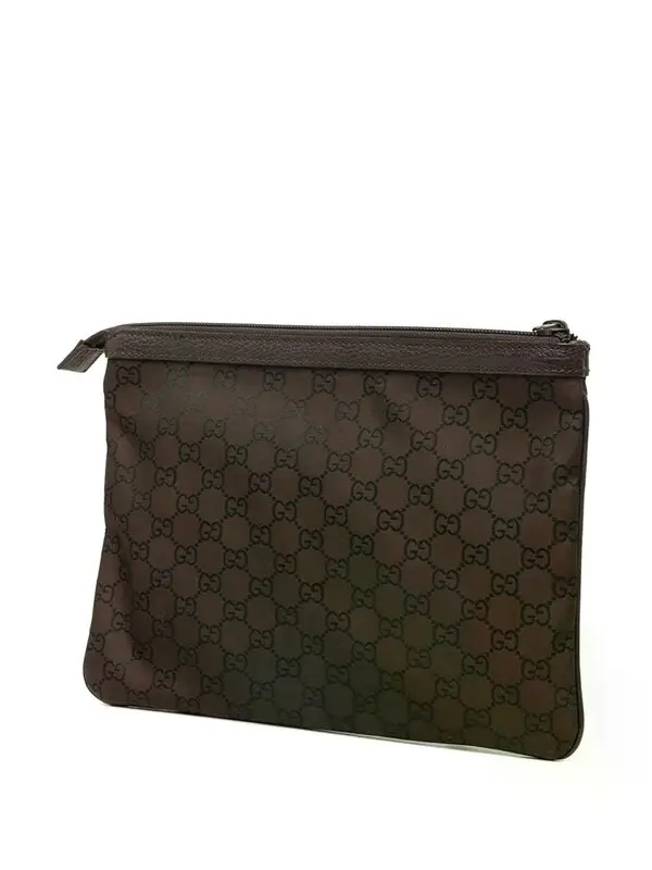 Gucci 2000-2015 Gg Nylon Top Zip Clutch Bag