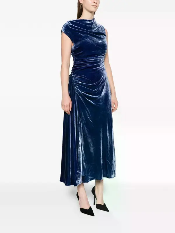Simkhai Burke Draped Velvet Midi Dress