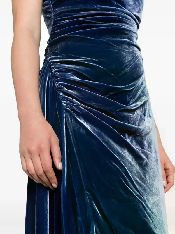 Simkhai Burke Draped Velvet Midi Dress