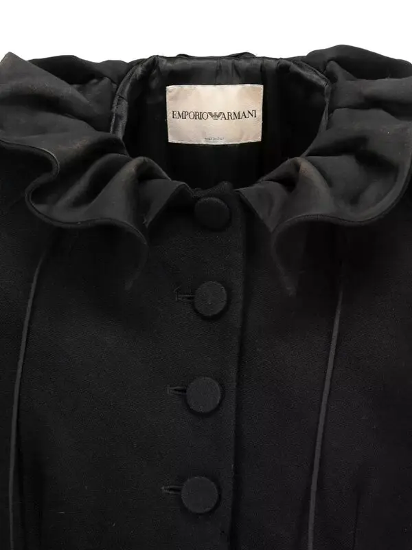 Emporio Armani Ruffle-collar Button-up Coat