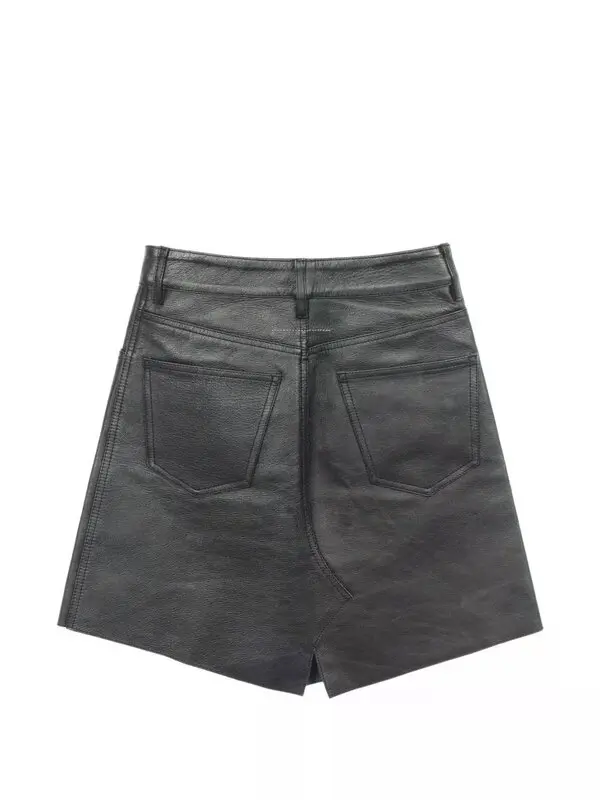 MAISON MARGIELA 2010s Leather Skirt - Black