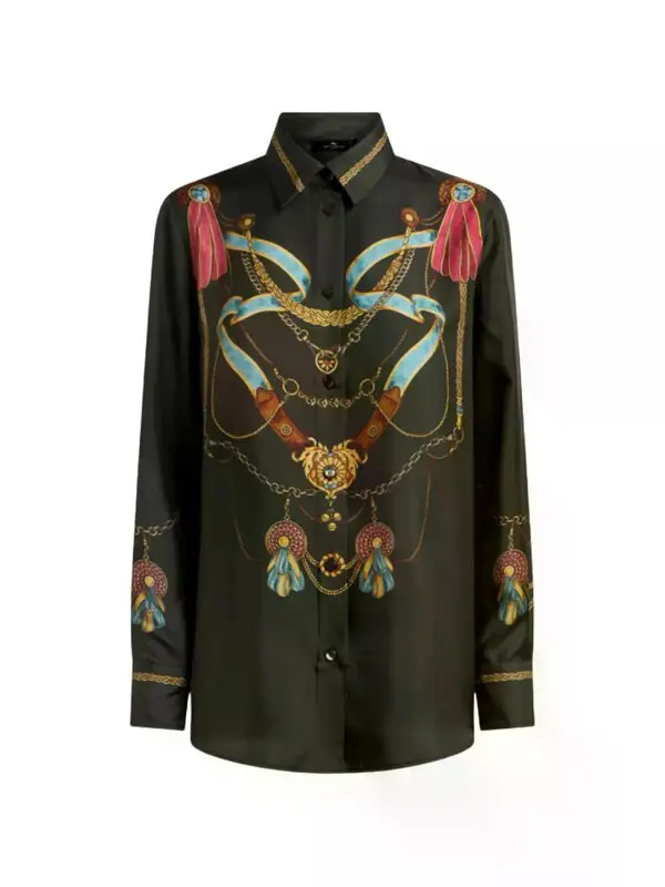 Etro Graphic-print Long-sleeve Shirt
