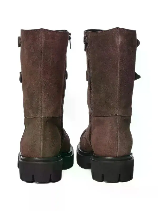 DONDUP Buckled Lace-up Leather Boots
