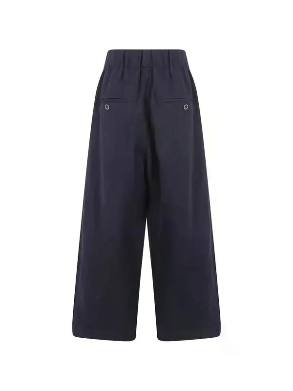 UMA WANG Pleated Linen Palazzo Trousers