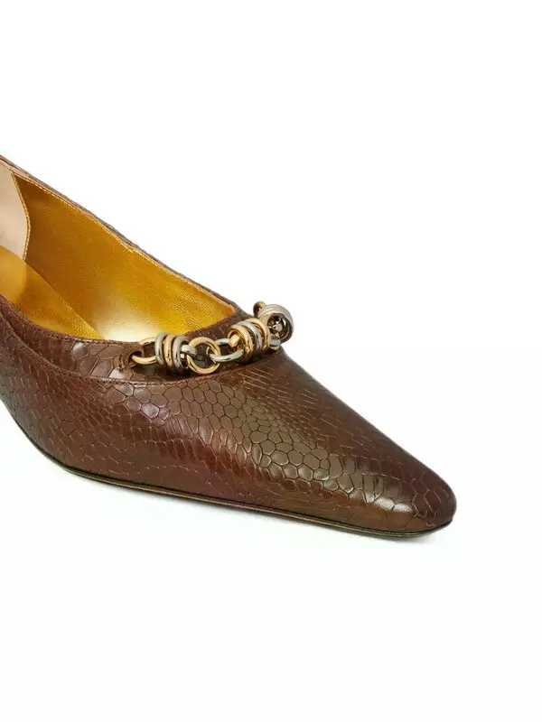 Tory Burch Runway Chain Pumps - Brown