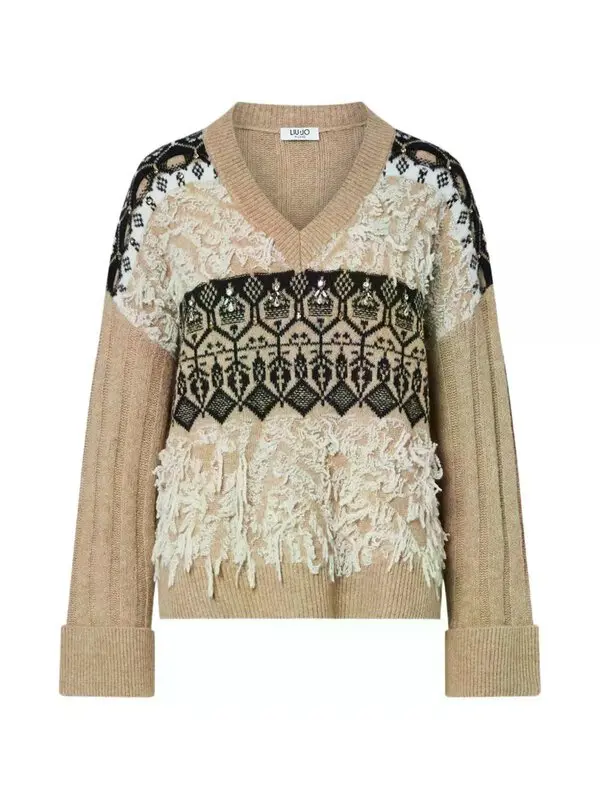Liu Jo Knit Jacquard With Jewel Embroidery