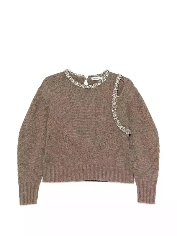 Simkhai Monroe Embellished Cut-out Sweater - Brown