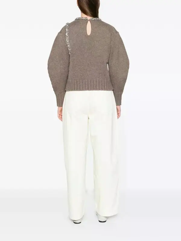 Simkhai Monroe Embellished Cut-out Sweater - Brown