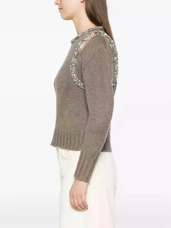 Simkhai Monroe Embellished Cut-out Sweater