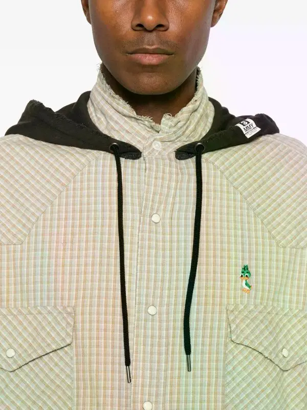 Mihara Yasuhiro Check-pattern Hooded Shirt Jacket