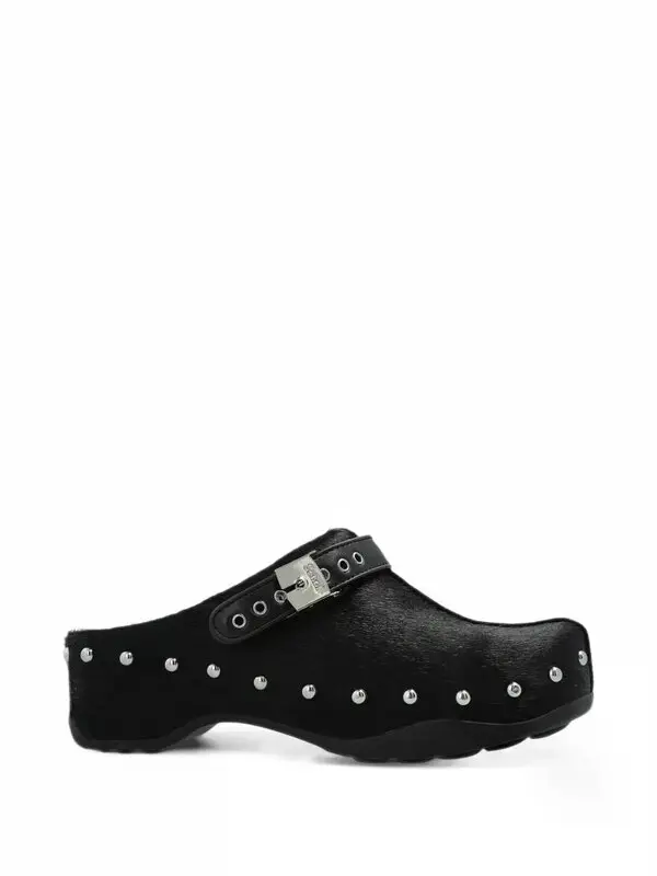DR. SCHOLL'S SHOES Phoebe Studded Leather Mules - Black