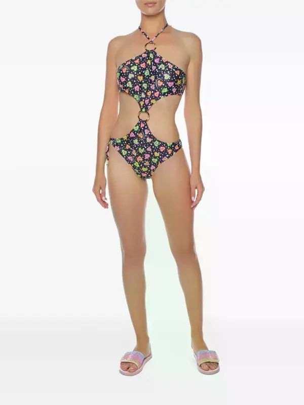 Moschino Heart-print Ring-detail Swimsuit