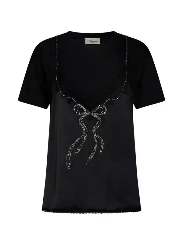 Blumarine Rhinestone-embellished T-shirt - Black
