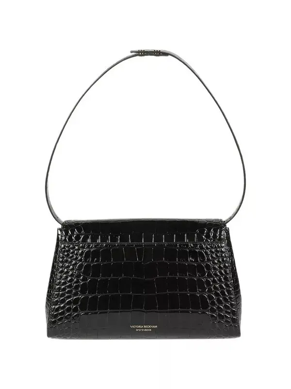 Victoria Beckham Croc-effect Leather Shoulder Bag - Black