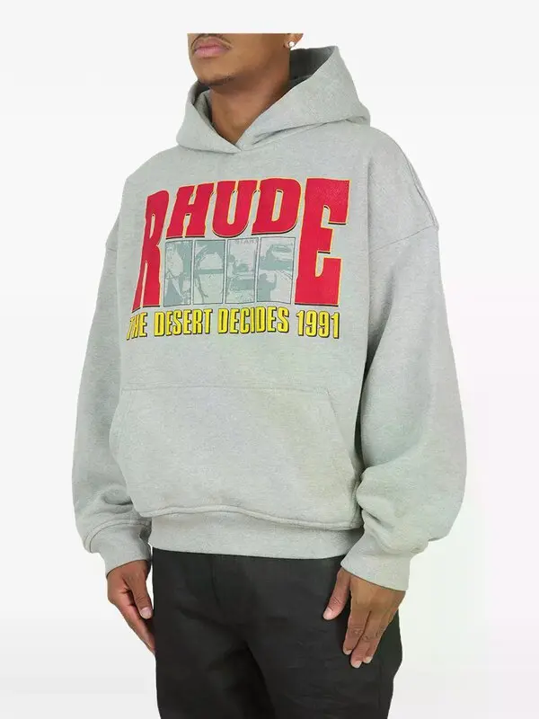 Rhude Logo-print Hoodie - Grey