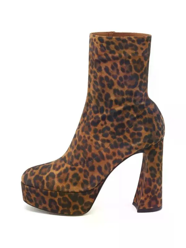 GIANVITO ROSSI Holly Leopard-print Ankle Boots - Brown